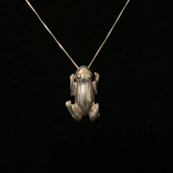 Jewelry | Sterling Silver Chain With Silver Frog Pendant | Poshmark